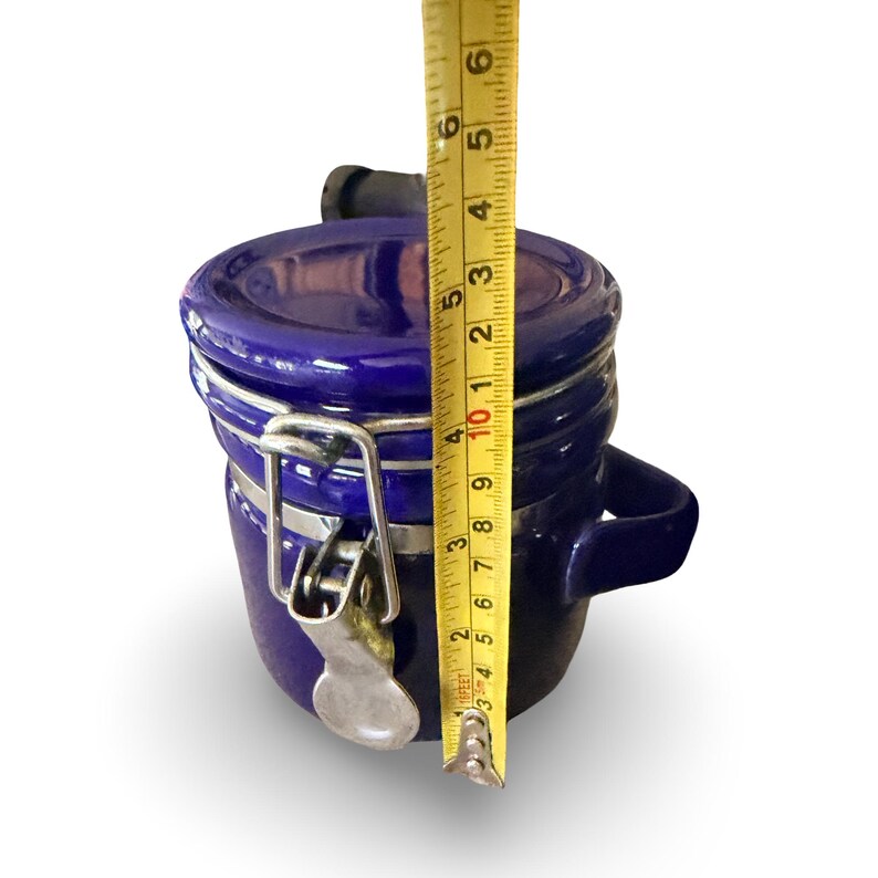 Cobalt Blue Ceramic Canister Set of 3 With Wire Bale Clasps | Airtight ...