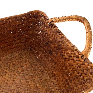 Vintage Cottagecore Long Narrow Wicker Basket - Oblong Rectangular ...