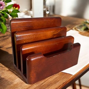 Vintage Solid Wood Desk Organizer, Stationery Organizer, Gift for Home ...