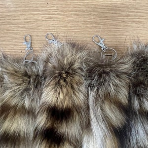 Raccoon Tail Keychain Real Fur Accessory Ethically Sourced Tail Gift ...