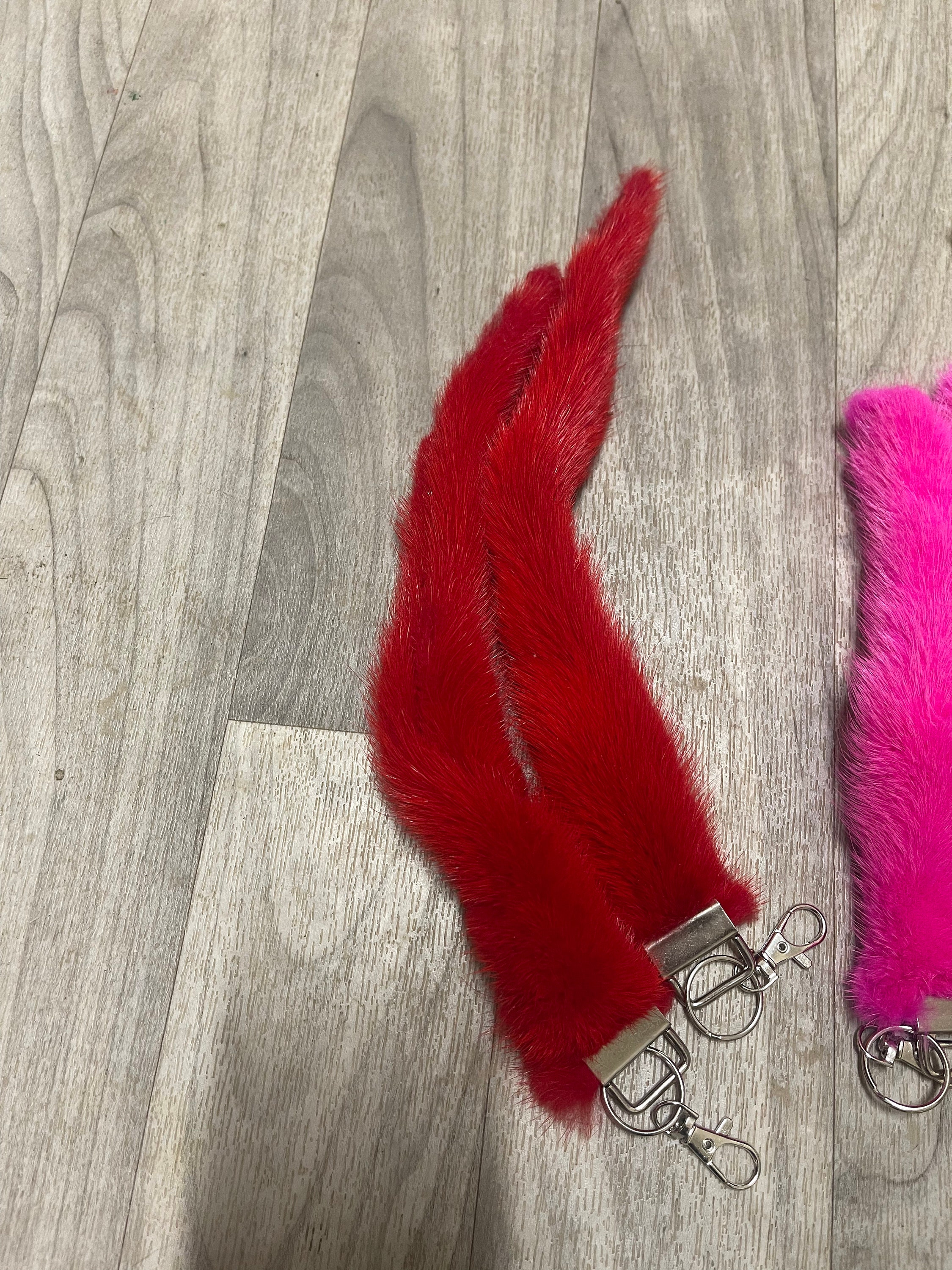 Mink Tail Keychain. Mink Keychain. Dyed Mink Keychain - Etsy