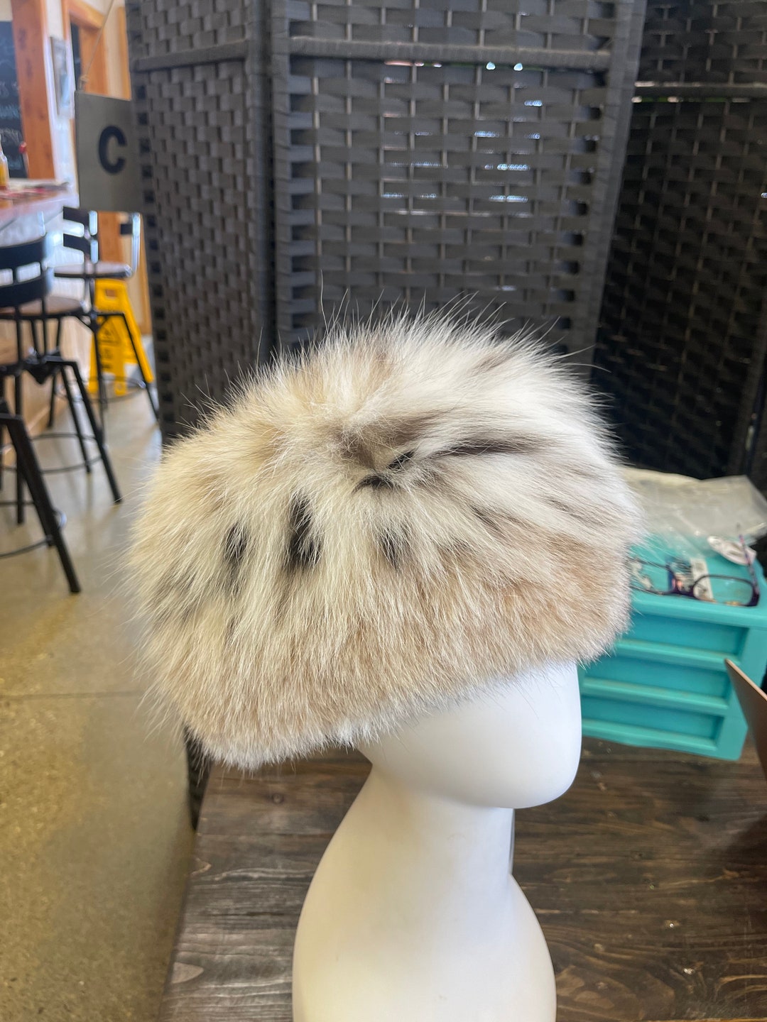 Fur Hat Pillbox Hat Beautiful Soft Lynx Cat Fur Hat Bobcat - Etsy