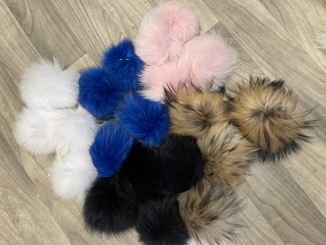 Fur Pom Pom Real Fur Pon Pom Fur Accessory Stylish Fluffy Gift - Etsy