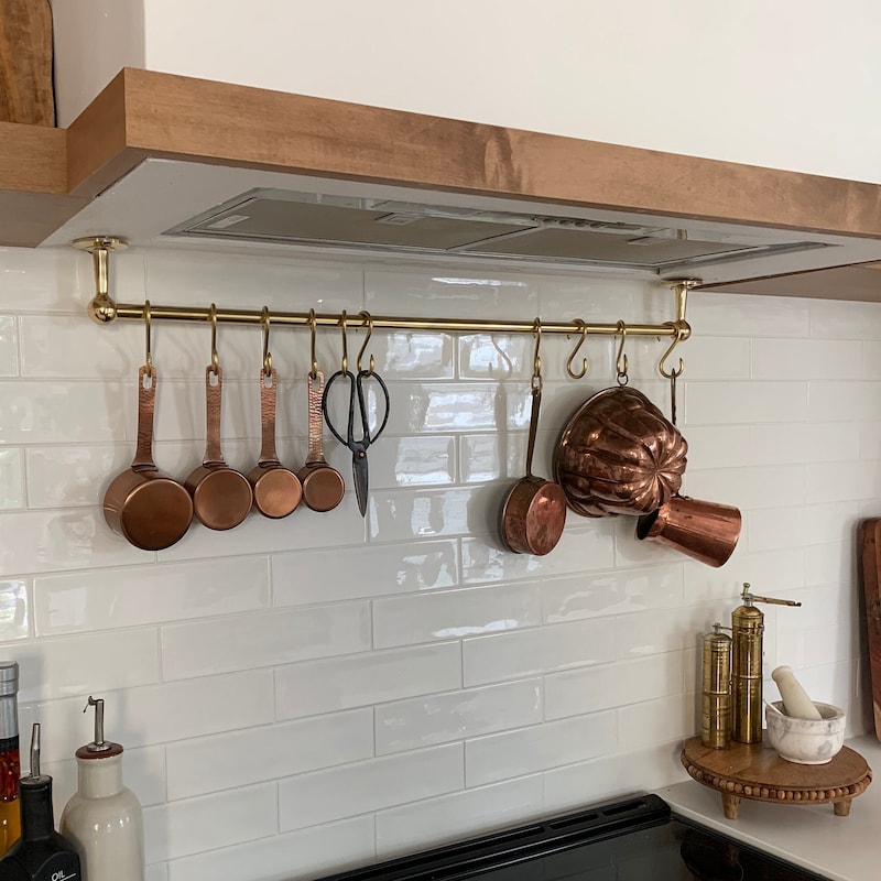 Wall Pot Rack Brass - Etsy