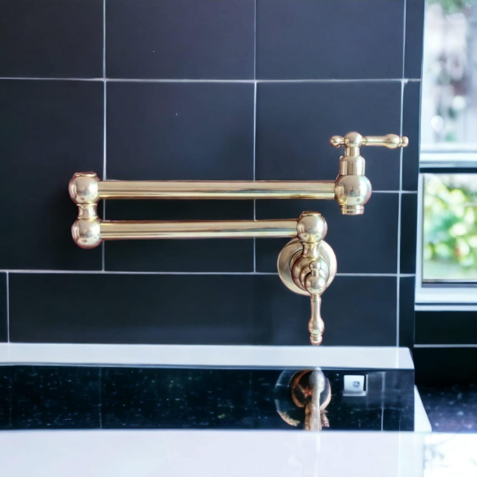 Unlacquered Solid Brass Pot Filler Kitchen Pot Filler Wall - Etsy