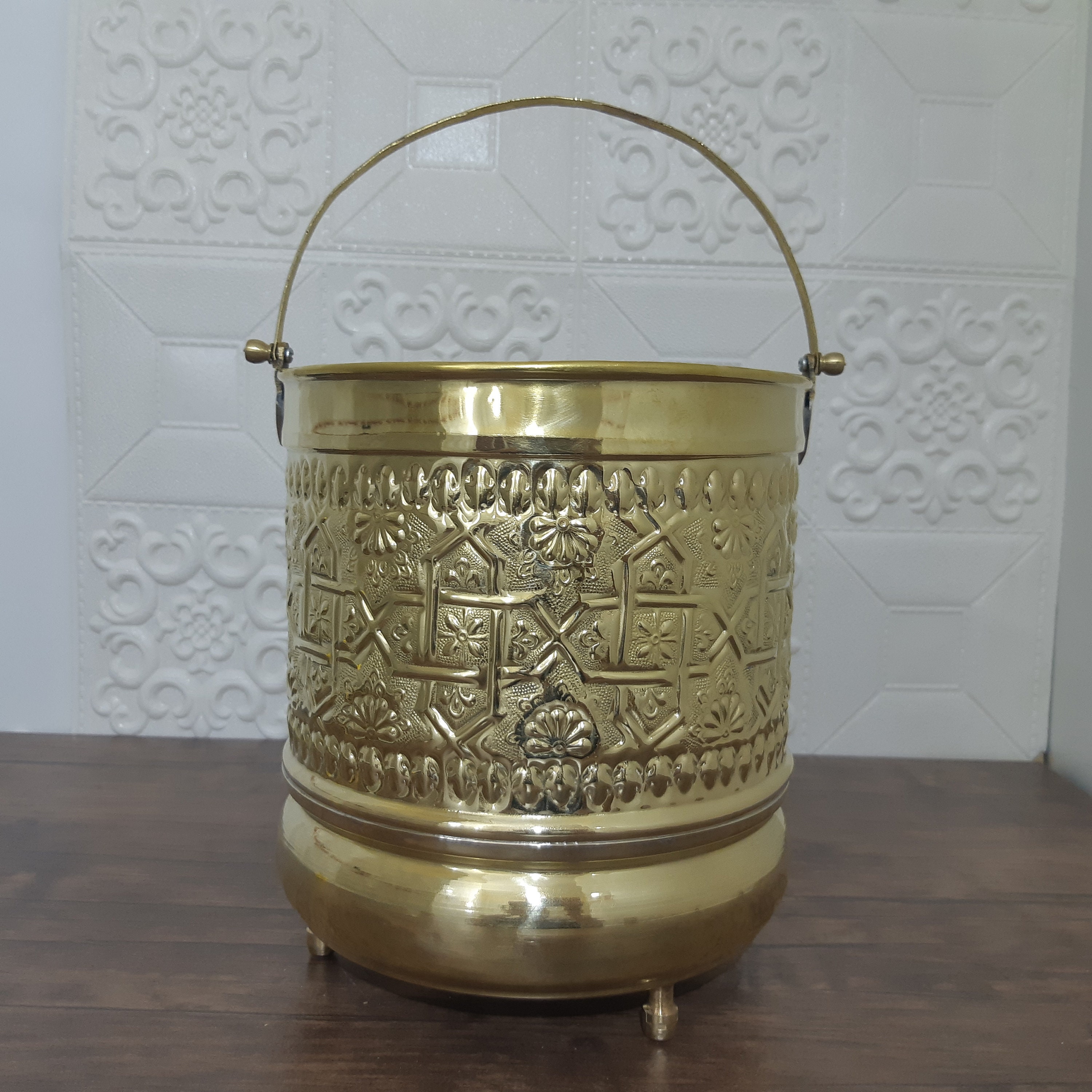 Brass Bucket Pail Vintage Bucket Pail Planter Bucket Egyptian - Etsy