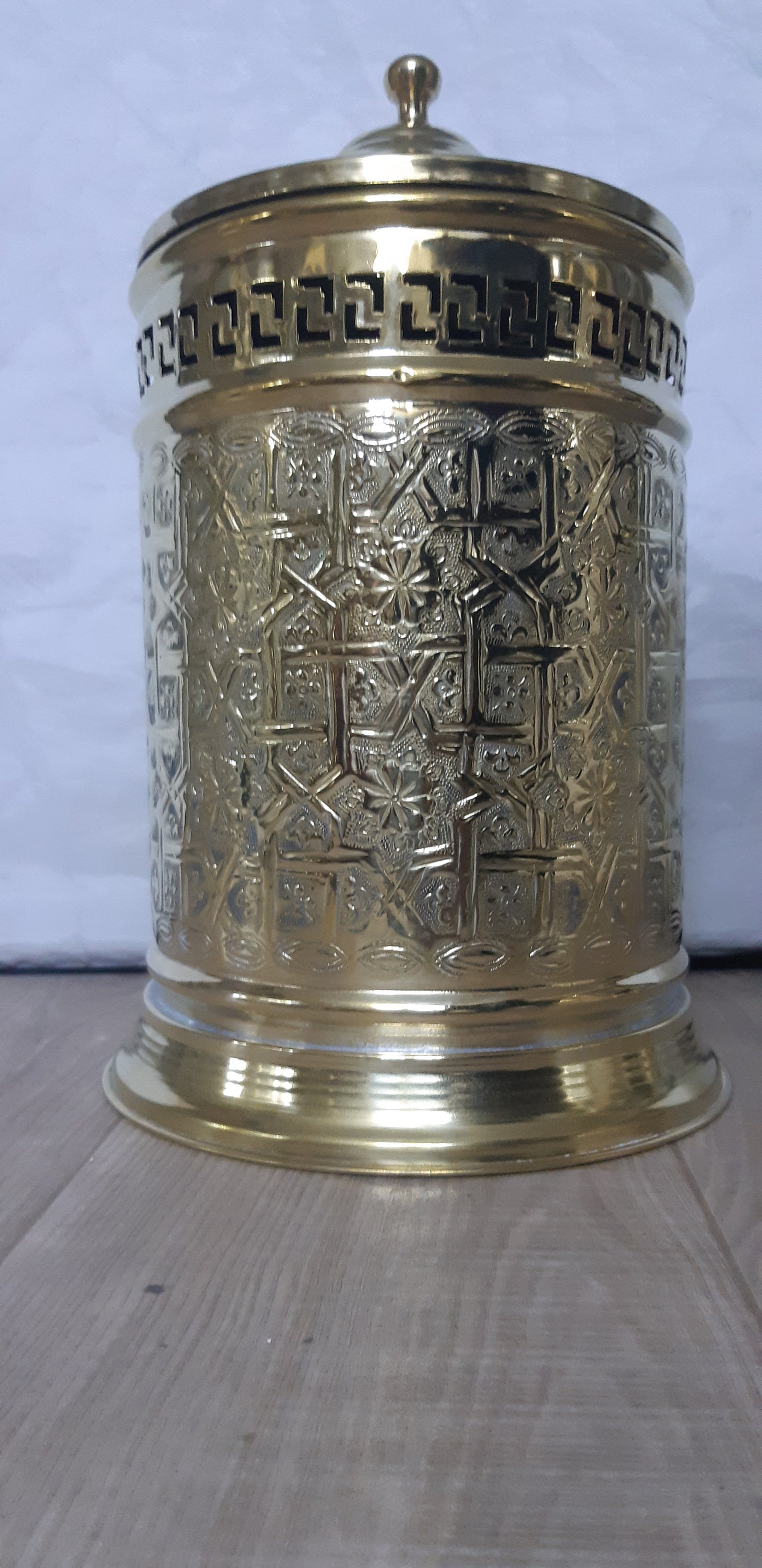 Brass Waste Paper Basket - Handcrafted BRASS TRASH CAN, Brass Waste Bin ...