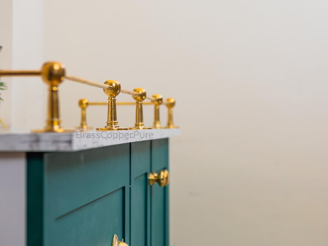 Unlacquered Solid Brass Gallery Rails for Wooden Shelves - Tipping Rail ...