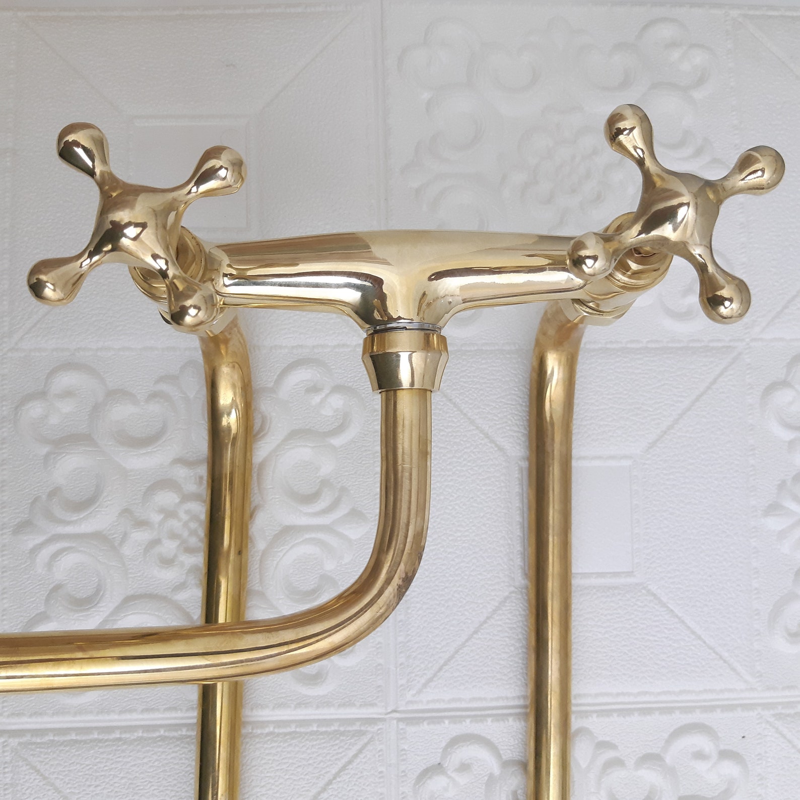 Long Leg Faucet With Curved Neck Pivot Spout From Solid Brass ...