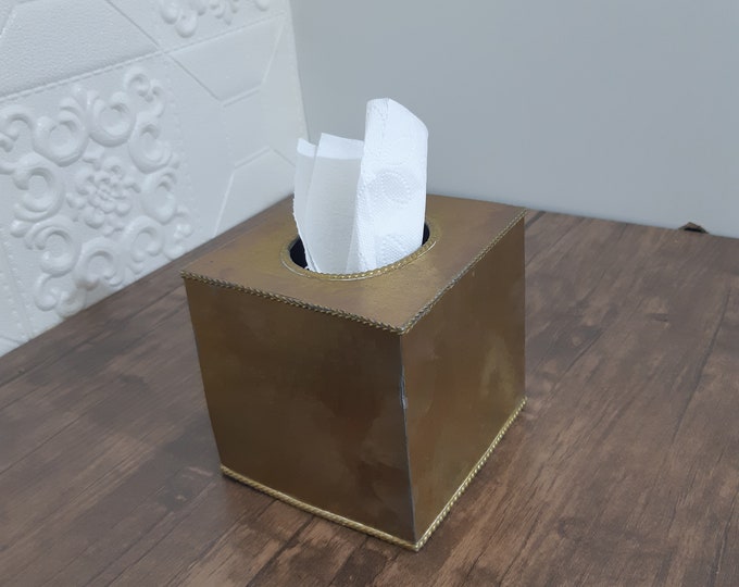 Hammered Solid Brass Tissue Box Brass Tissue Box Cover Tissue Holder ...