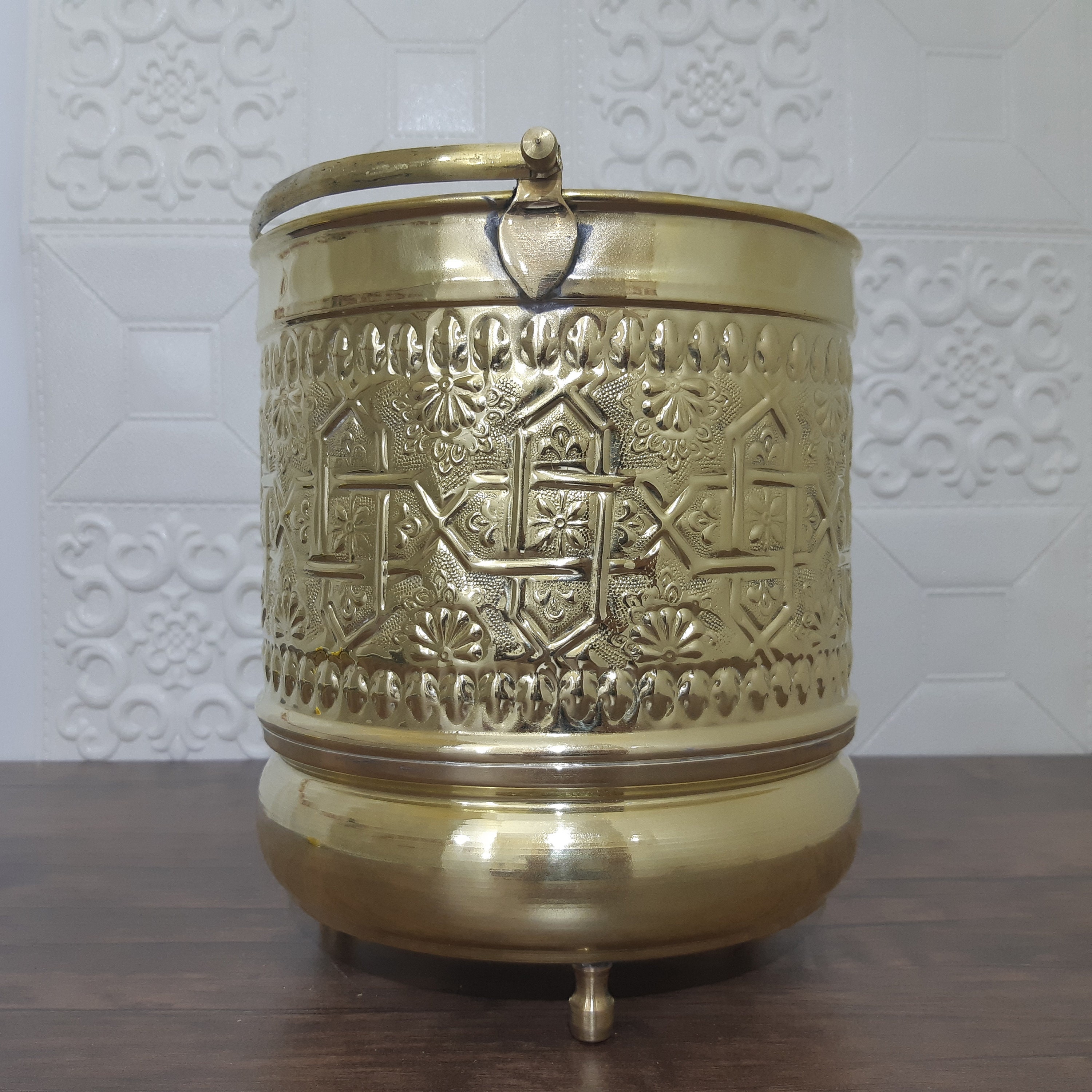 Brass Bucket Pail Vintage Bucket Pail Planter Bucket Egyptian - Etsy