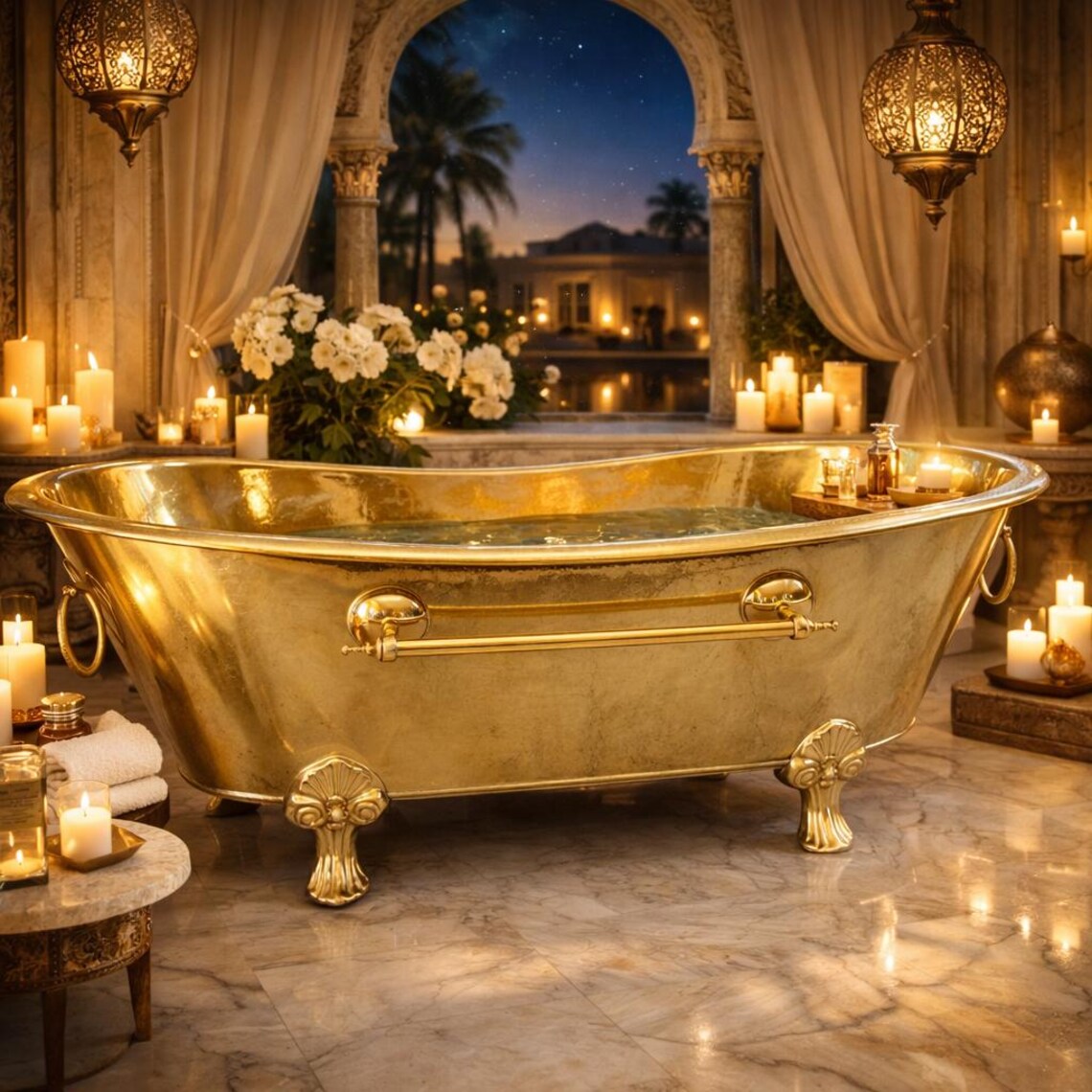 Antique Brass Bathtub, Clawfoot Brass Bathtub, Bathroom Tub in Solid ...