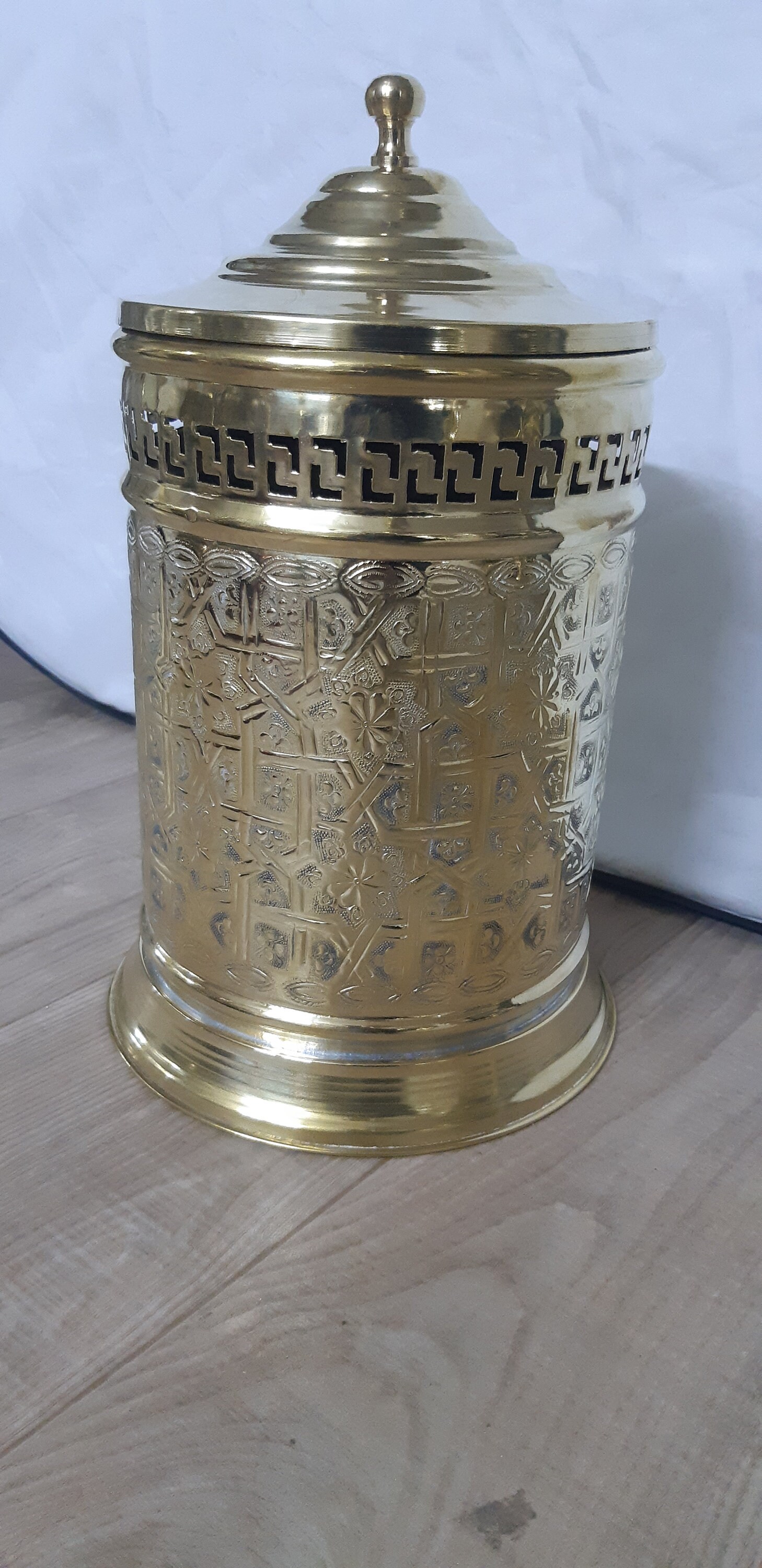 Brass Waste Paper Basket - Handcrafted BRASS TRASH CAN, Brass Waste Bin ...