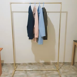 Brass Rolling Clothes Rack, Brass Clothing Rack, Brass Garment Rack ...