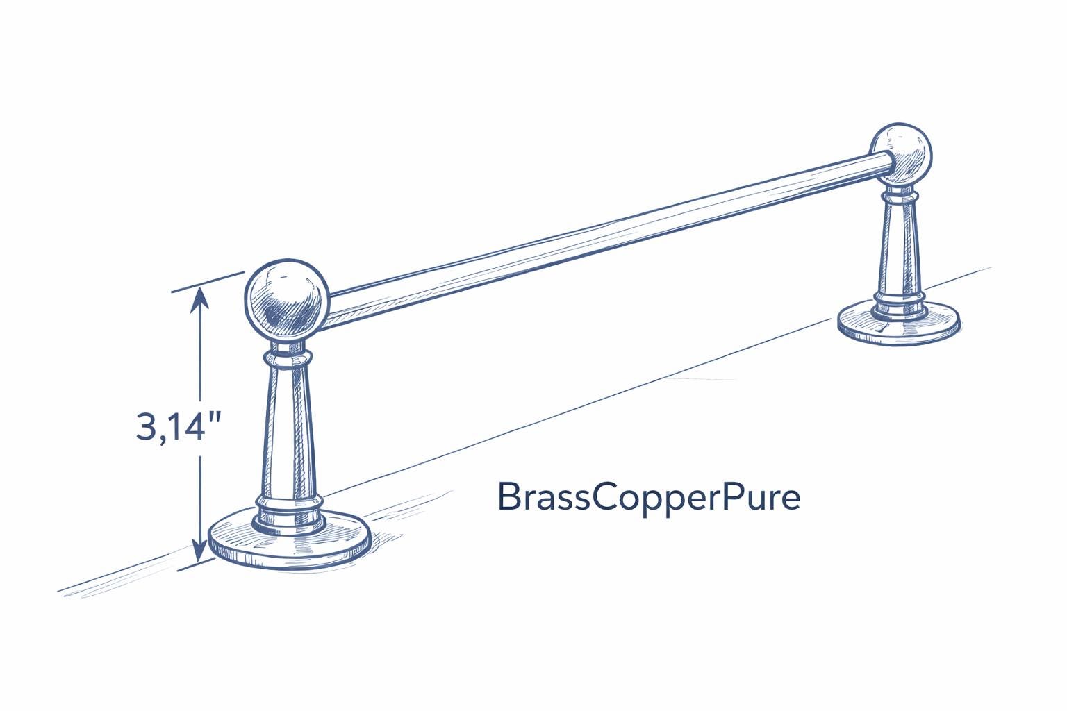 Unlacquered Solid Brass Gallery Rails for Wooden Shelves - Tipping Rail ...