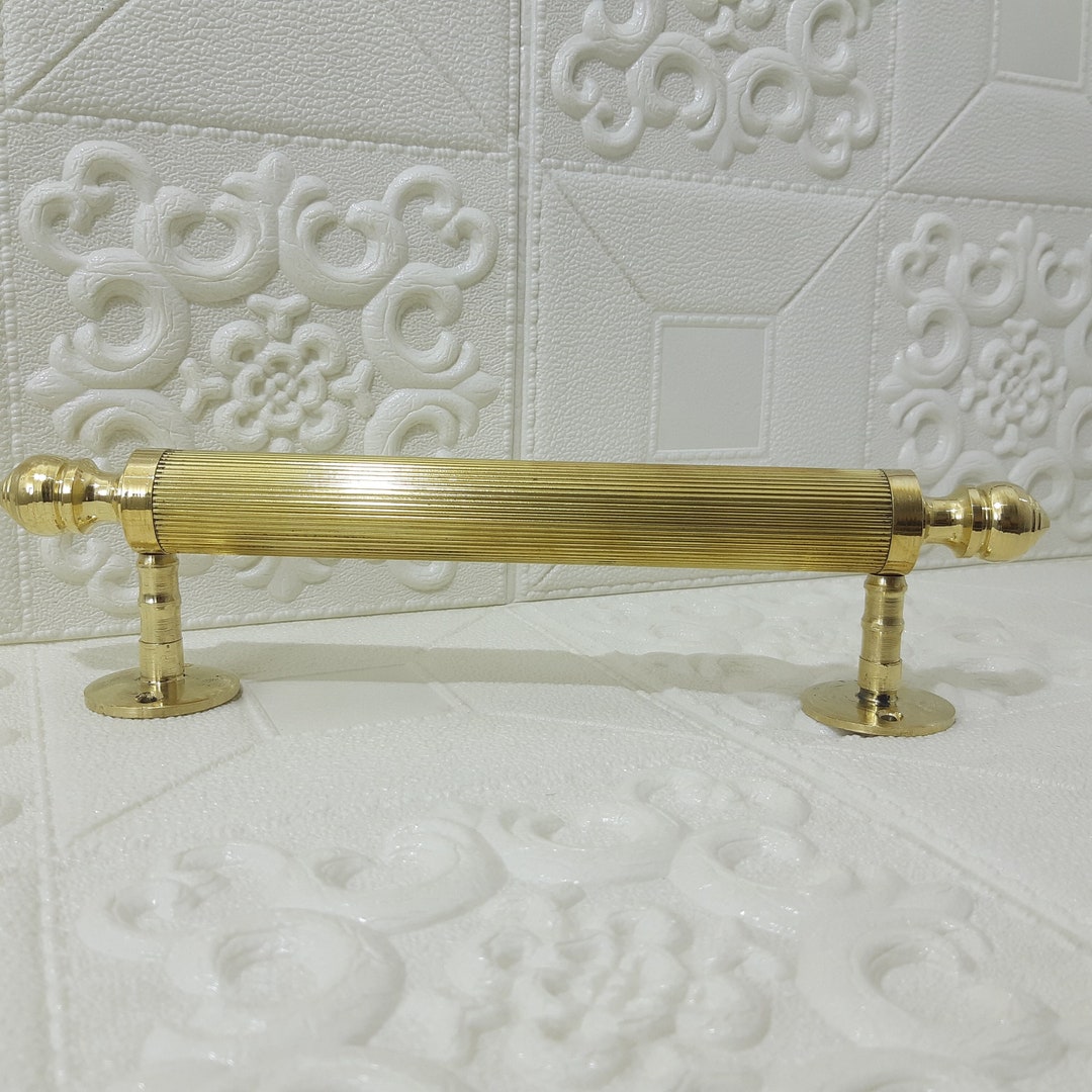 Unlacquered Brass Towel Bar Brass Wall Mounted Towel Holder For Bathroom Engraved Towel Hanger