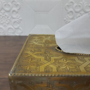 Engraved Rectangle Solid Brass Tissue Box Brass Tissue Box Cover Tissue ...