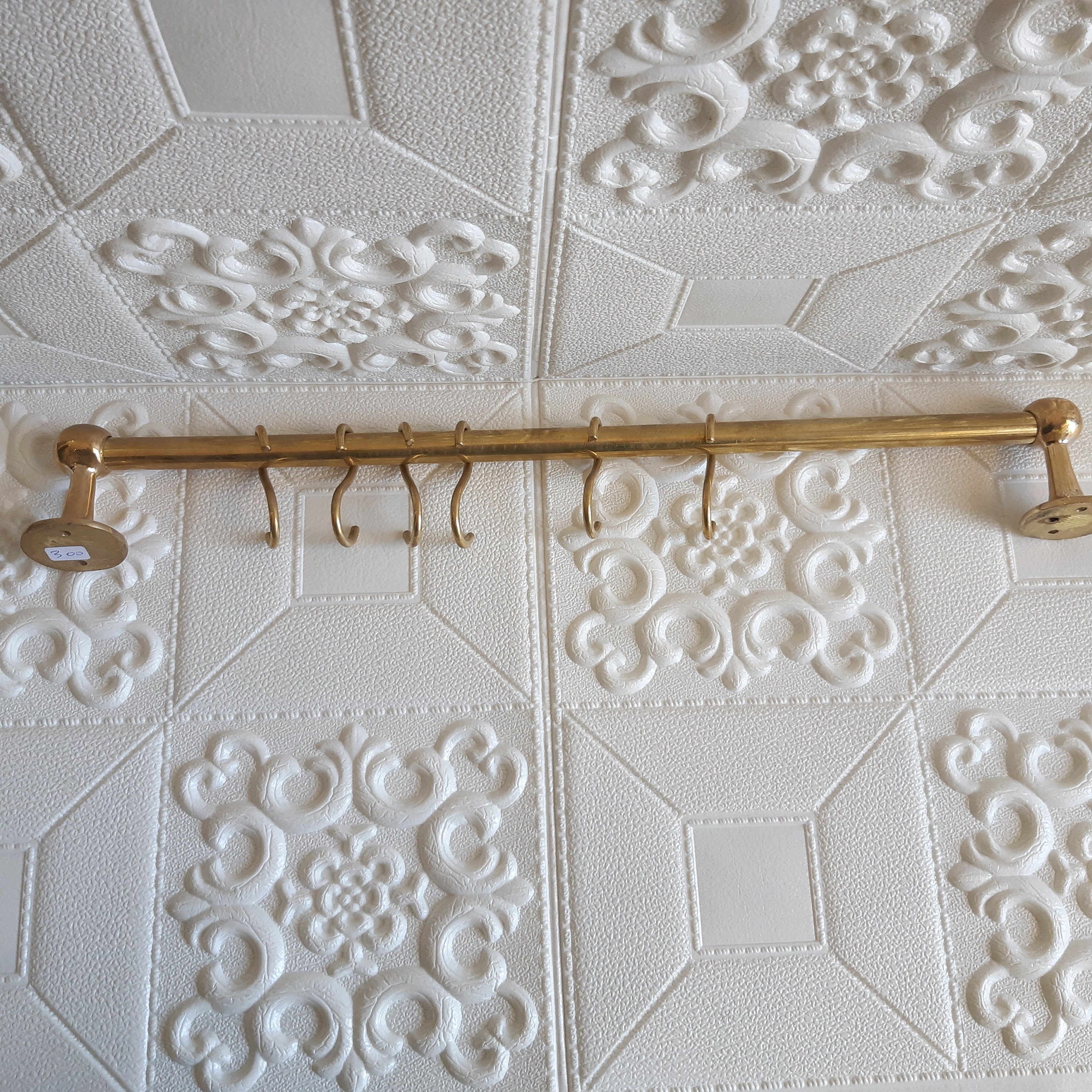 Unlacquered Brass Pot Rack Wall Mount for Kitchen Handmade - Etsy