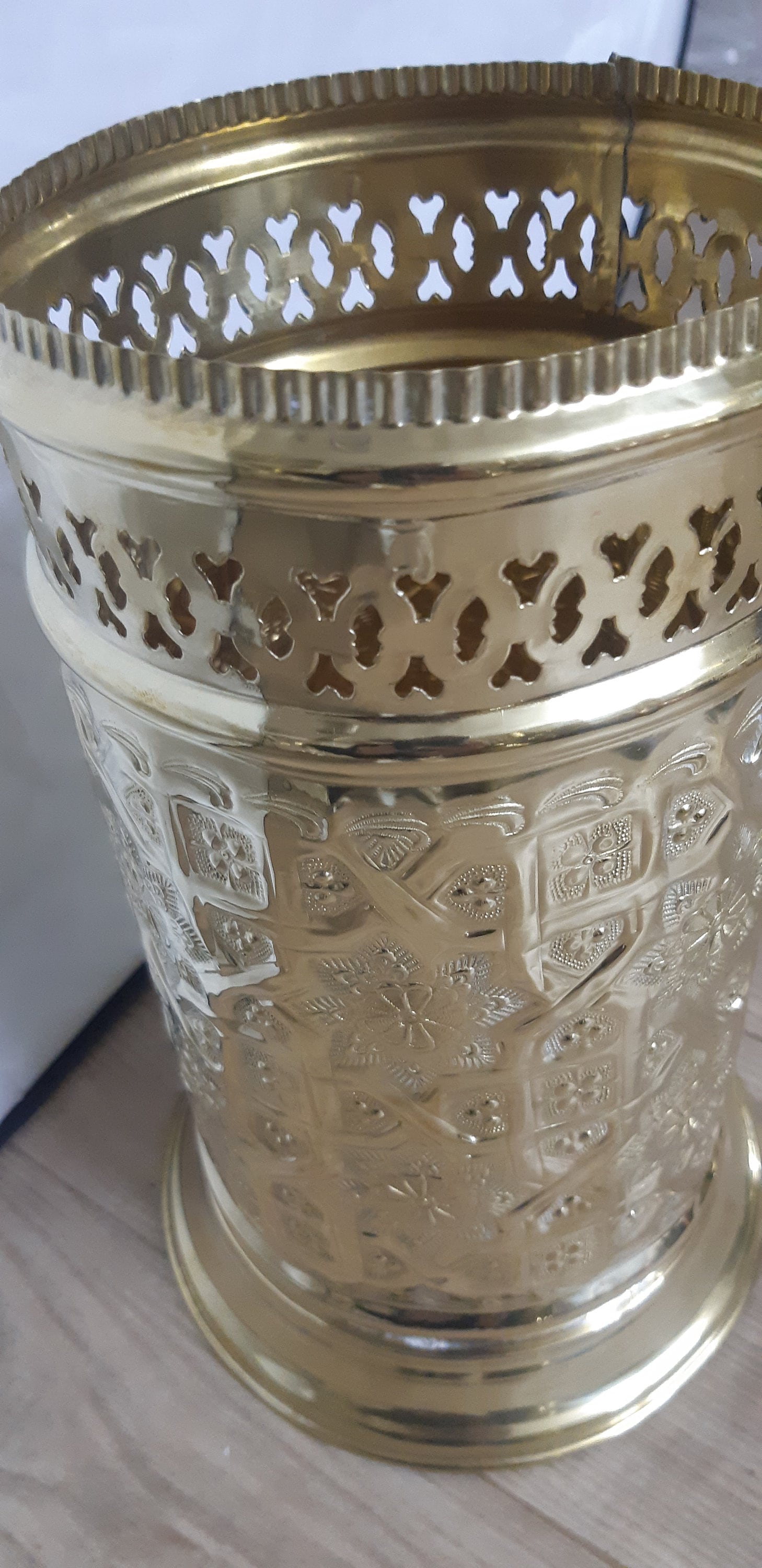 Brass Waste Paper Basket - Handcrafted BRASS TRASH CAN, Brass Waste Bin ...