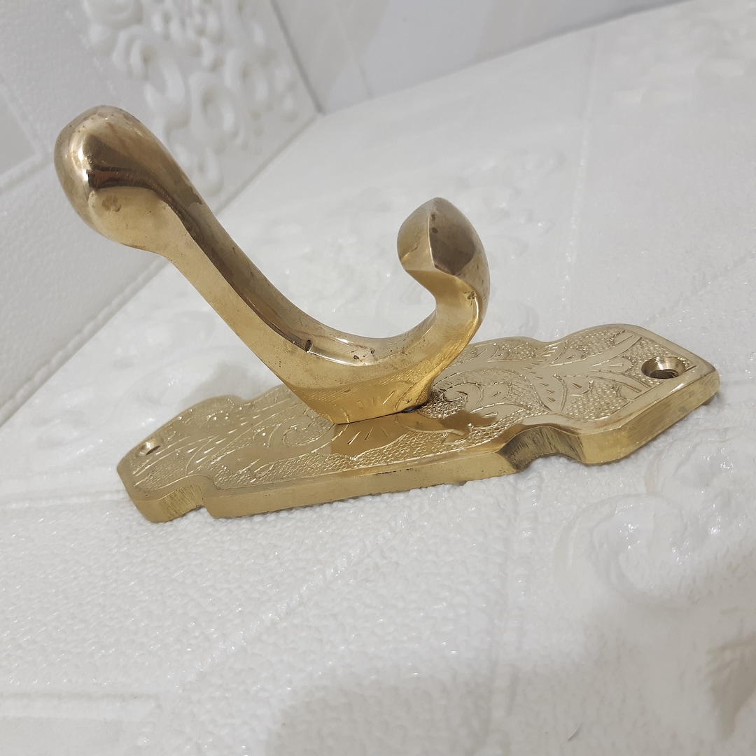 Unlacquered Solid Brass Hooks - Moroccan Solid Brass Clothes Hooks - Unlacquered Brass Hooks for ...