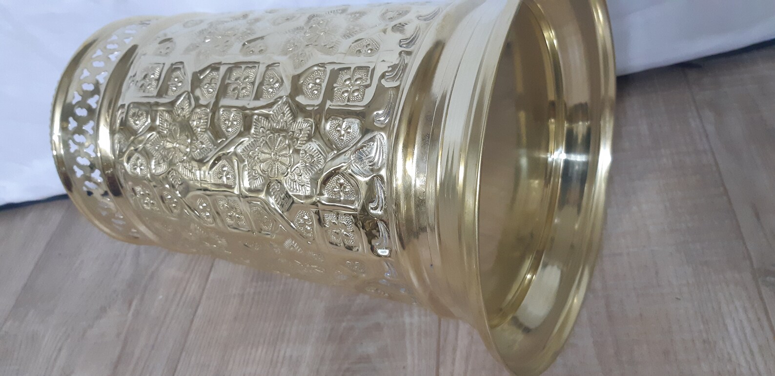 Brass Waste Paper Basket - Handcrafted BRASS TRASH CAN, Brass Waste Bin ...