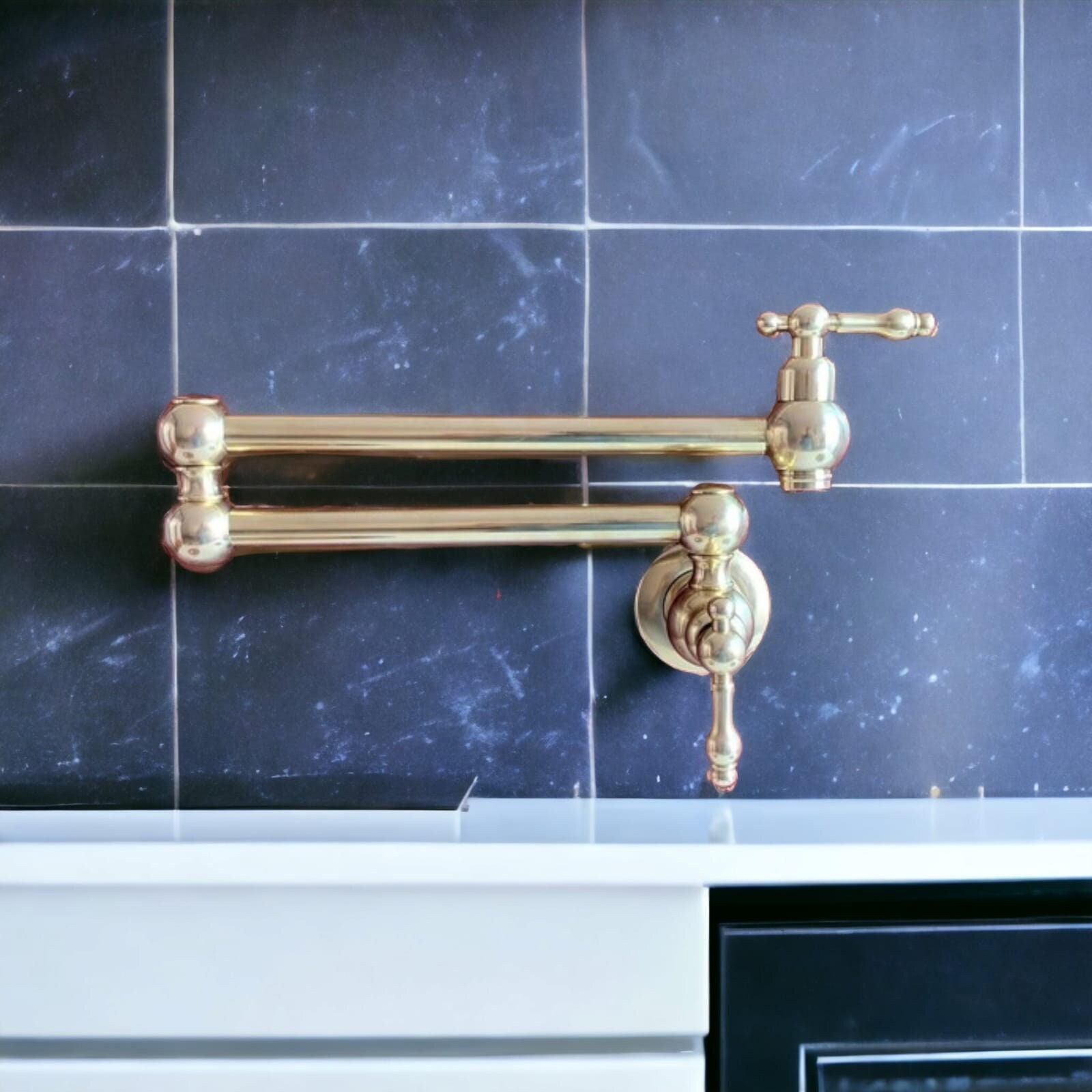 Unlacquered Solid Brass Pot Filler Kitchen Pot Filler Wall - Etsy