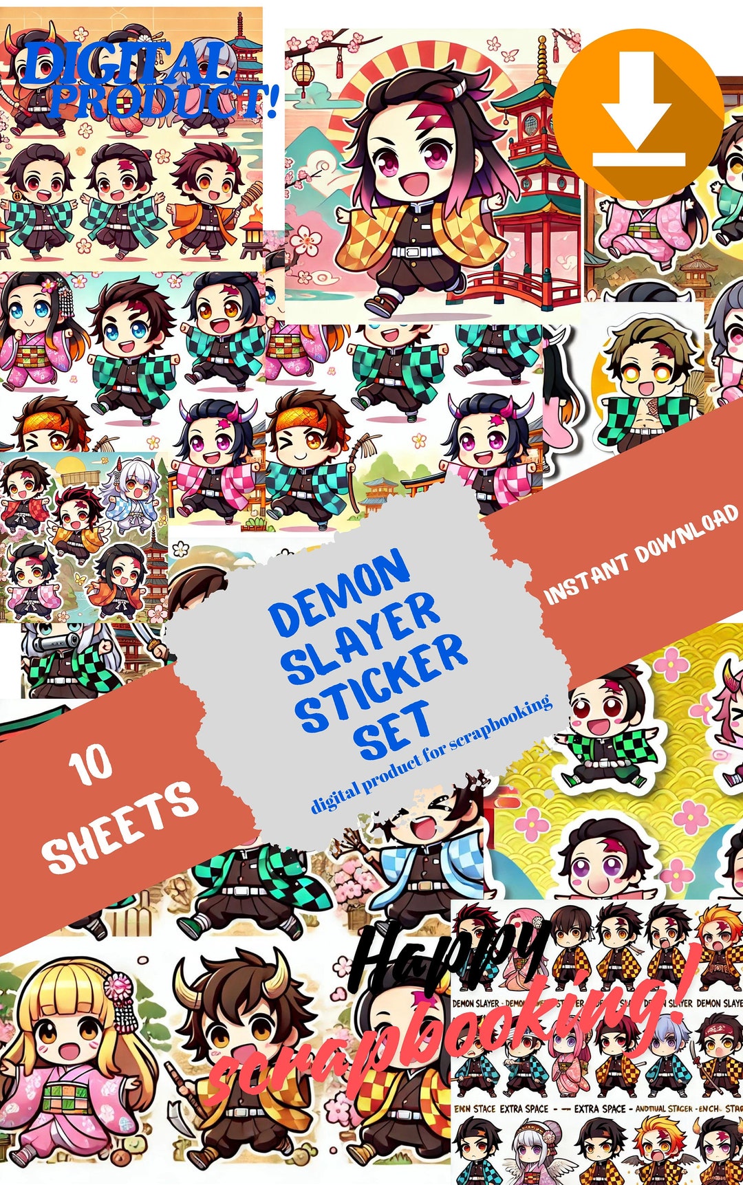 Demon Slayer Chibi Style Set Cute Anime Figures Collectible Manga ...