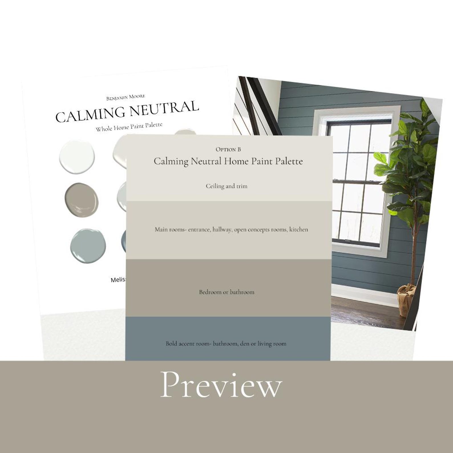Benjamin Moore Calming Neutral Whole House Paint Palette (digital ...