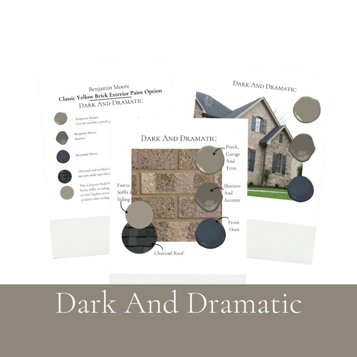 Beige Brick House Exterior Paint Palette: 5 Benjamin Moore Color ...