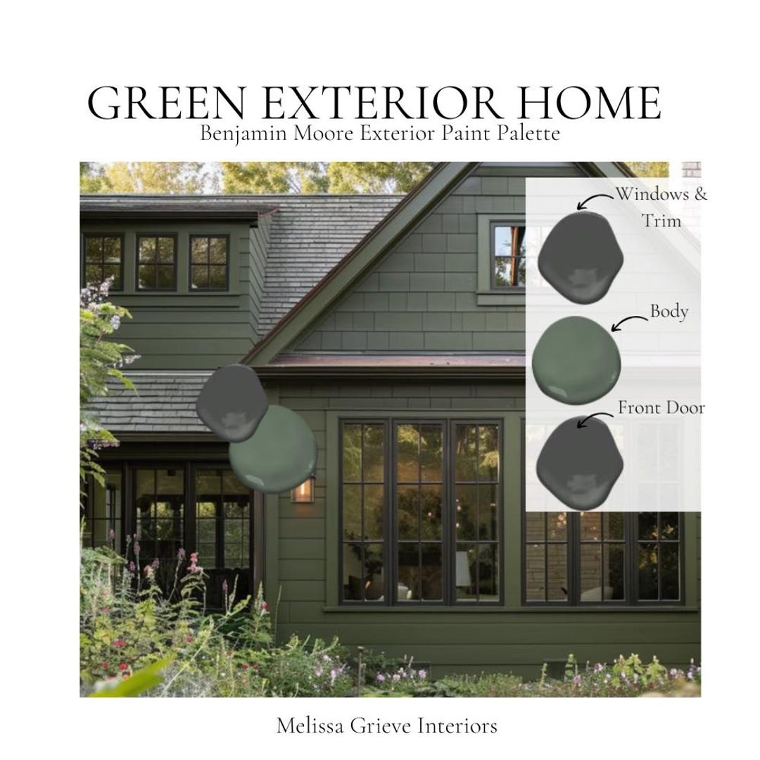 Best Green Exterior Paint Colors Benjamin Moore Green Cottage Exterior ...