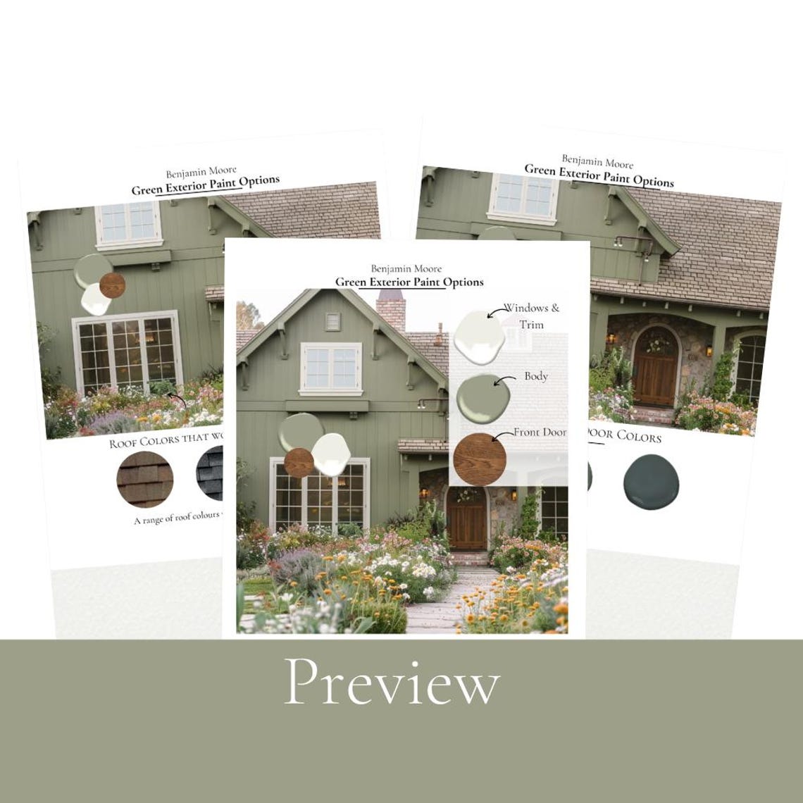Best Green Exterior Paint Colors Benjamin Moore Green Cottage Exterior ...