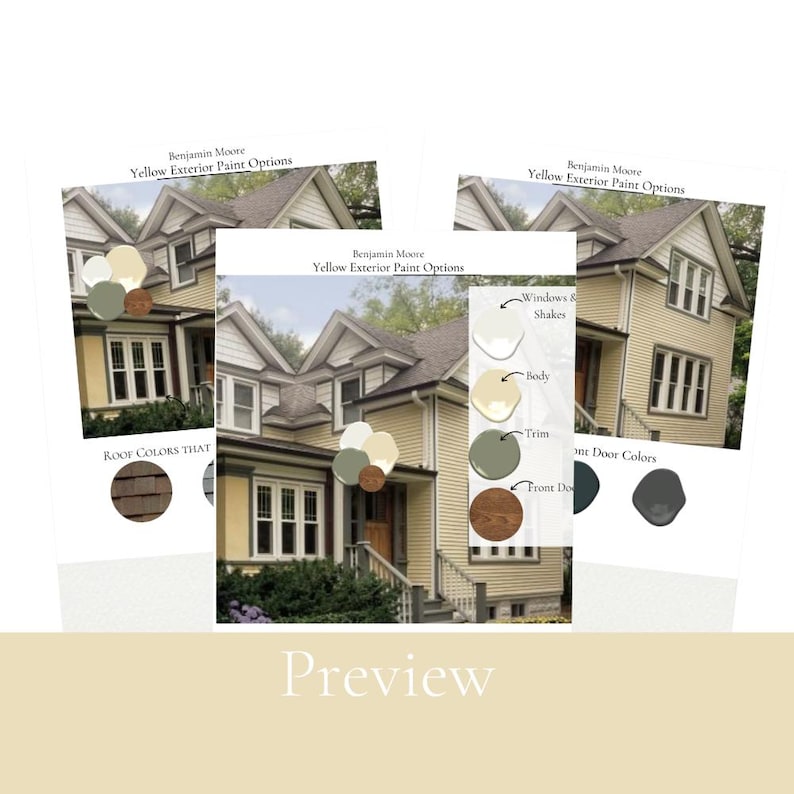 Benjamin Moore Yellow Exterior Paint Palette (digital Download) - Etsy