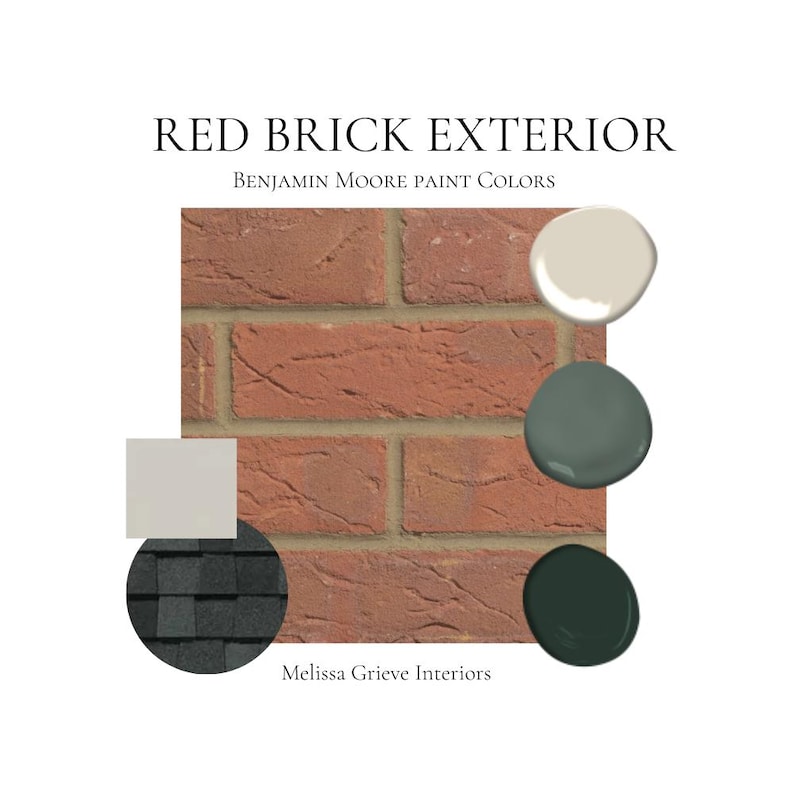 Red Brick House Exterior: Benjamin Moore Paint Palettes - 5 Cordinating ...