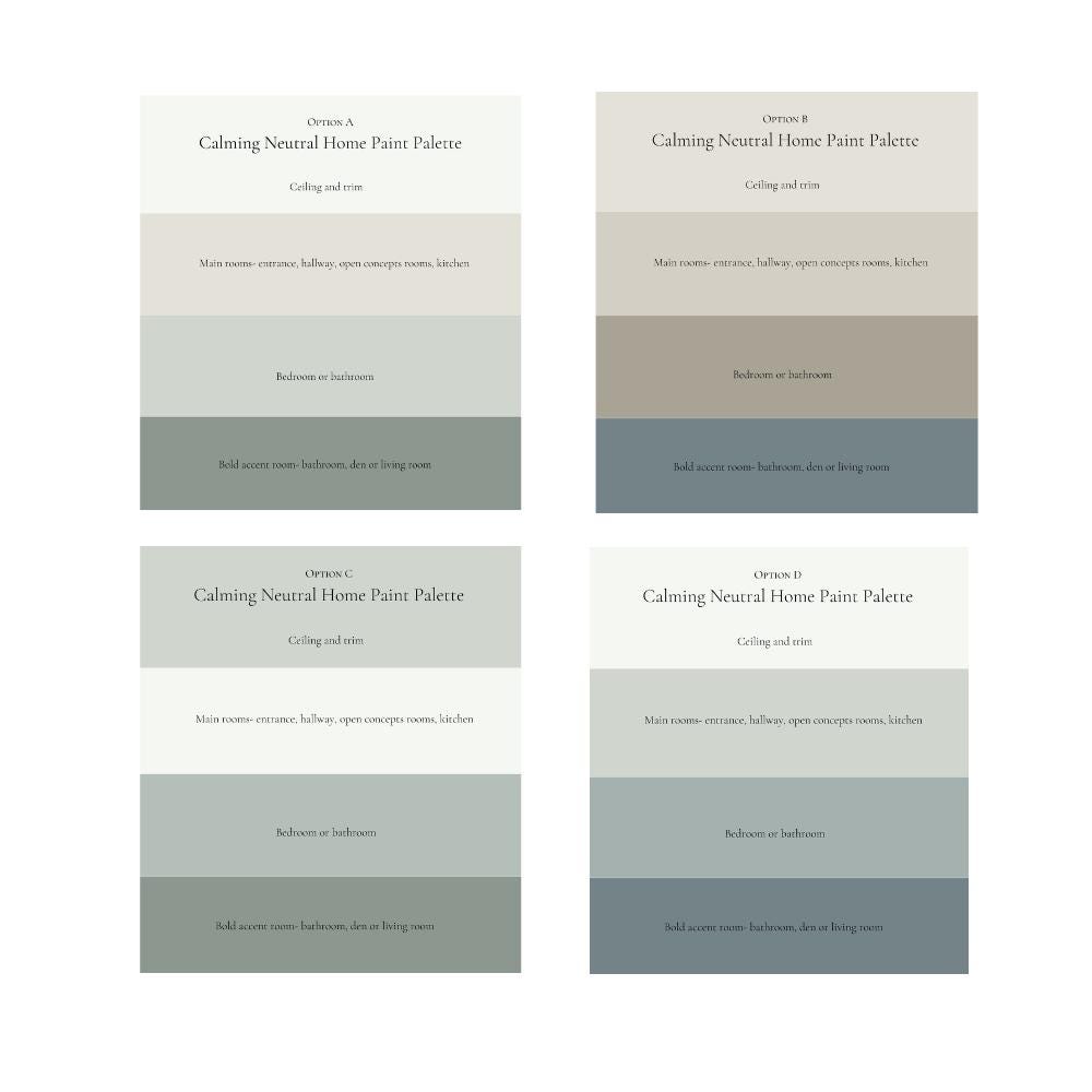Benjamin Moore Calming Neutral Whole House Paint Palette (digital ...