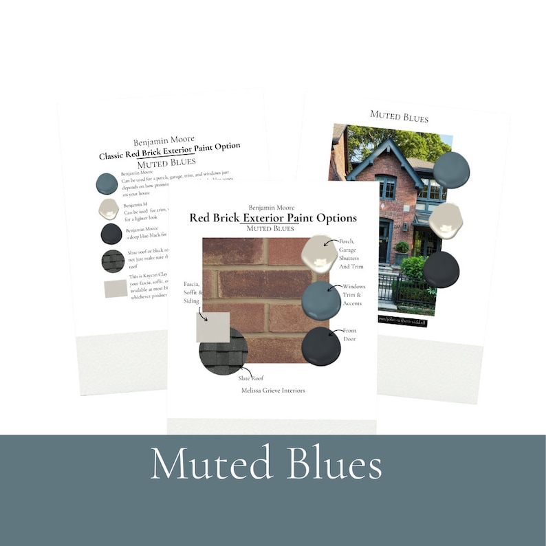 Red Brick House Exterior: Benjamin Moore Paint Color Palettes (digital ...
