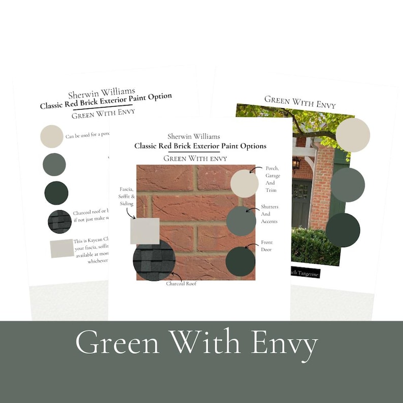 Red Brick Exterior Paint Palette, Sherwin Williams (digital Download ...