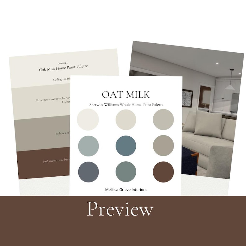 Oat Milk Sherwin-williams Whole Home Paint Palette Digital Download - Etsy