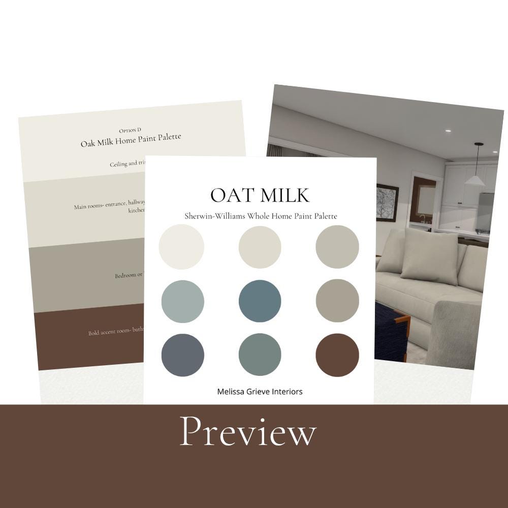 Oat Milk Sherwin-williams Whole Home Paint Palette Digital Download - Etsy