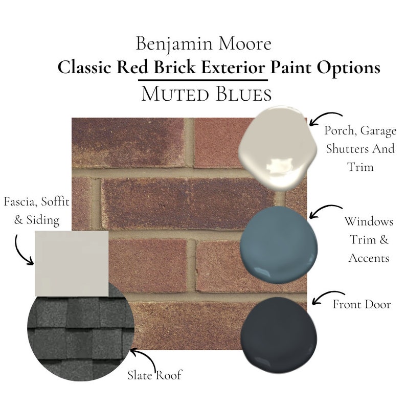 Red Brick Exterior House Color Schemes Benjamin Moore Paint Palette Red ...