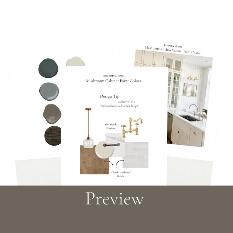 Mushroom Taupe Kitchen Cabinet Paint Palette: 6 Benjamin Moore Colors ...