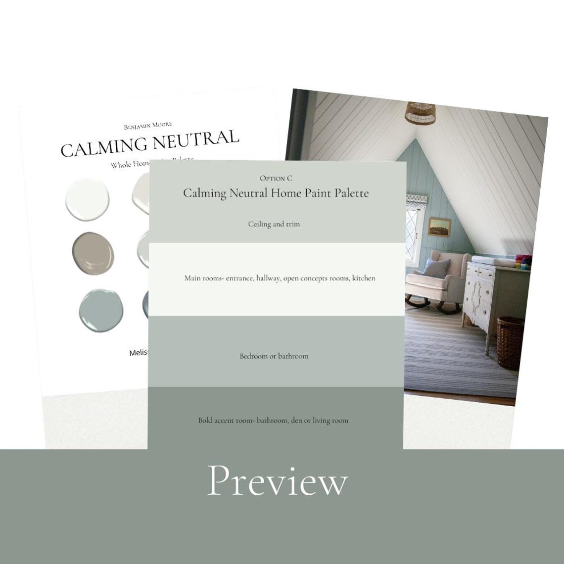 Benjamin Moore Calming Neutral Whole House Paint Palette (digital ...