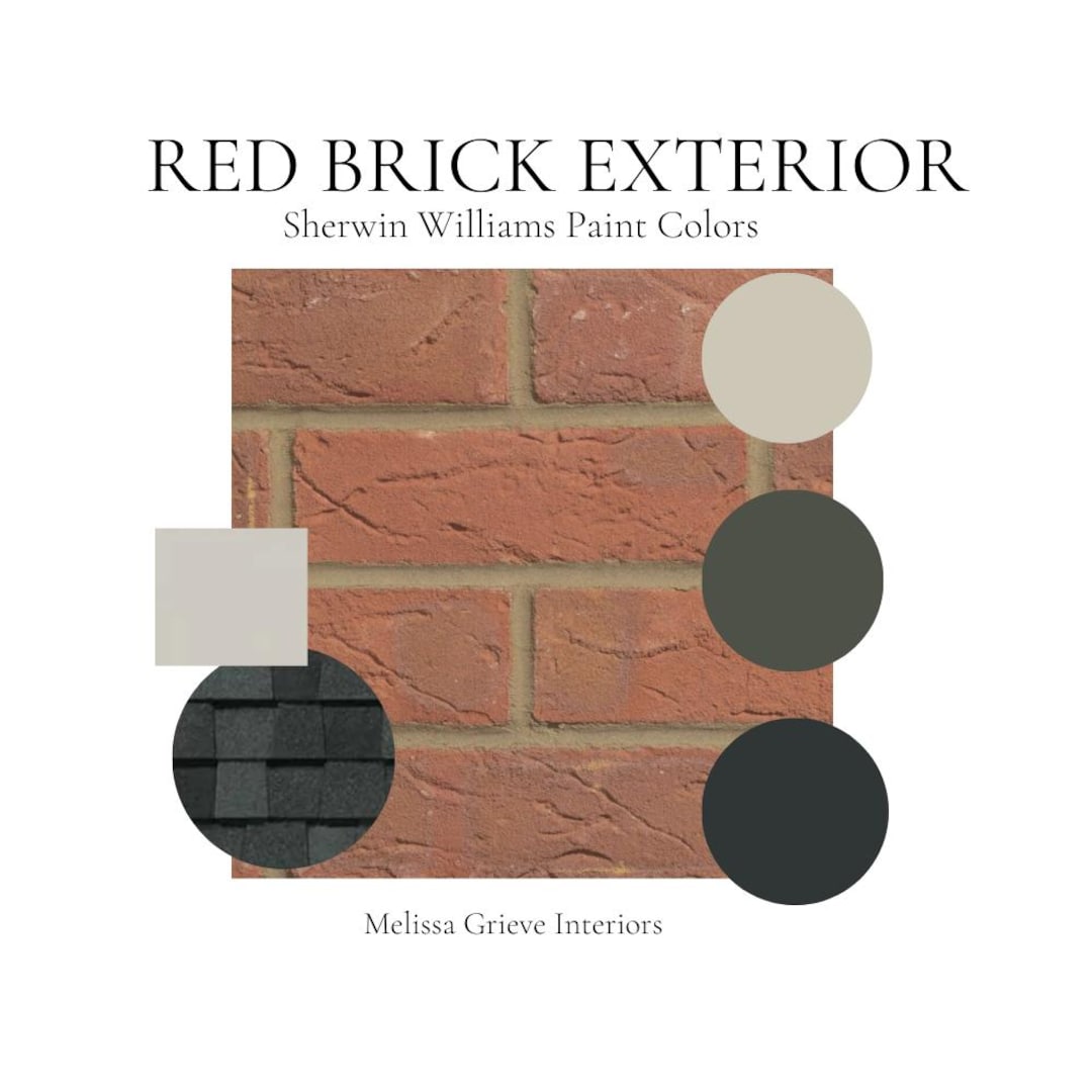 Red Brick Exterior Paint Palette, Sherwin Williams (digital Download ...