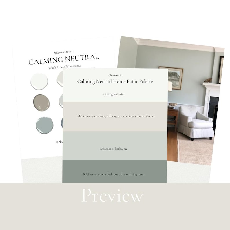 Benjamin Moore Calming Neutral Whole House Paint Palette (digital ...