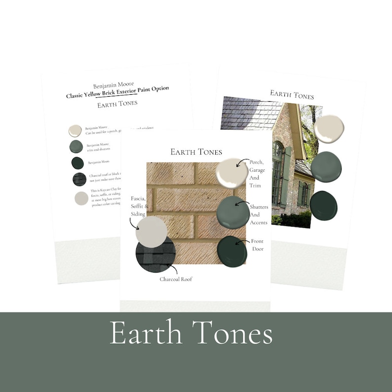 Beige Brick House Exterior Paint Palette: 5 Benjamin Moore Color ...