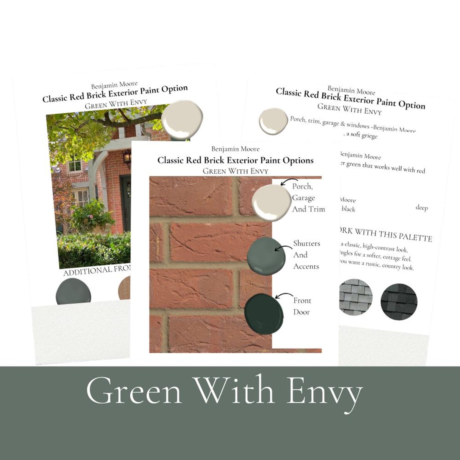 Red Brick House Exterior: Benjamin Moore Paint Palettes - 5 Cordinating ...