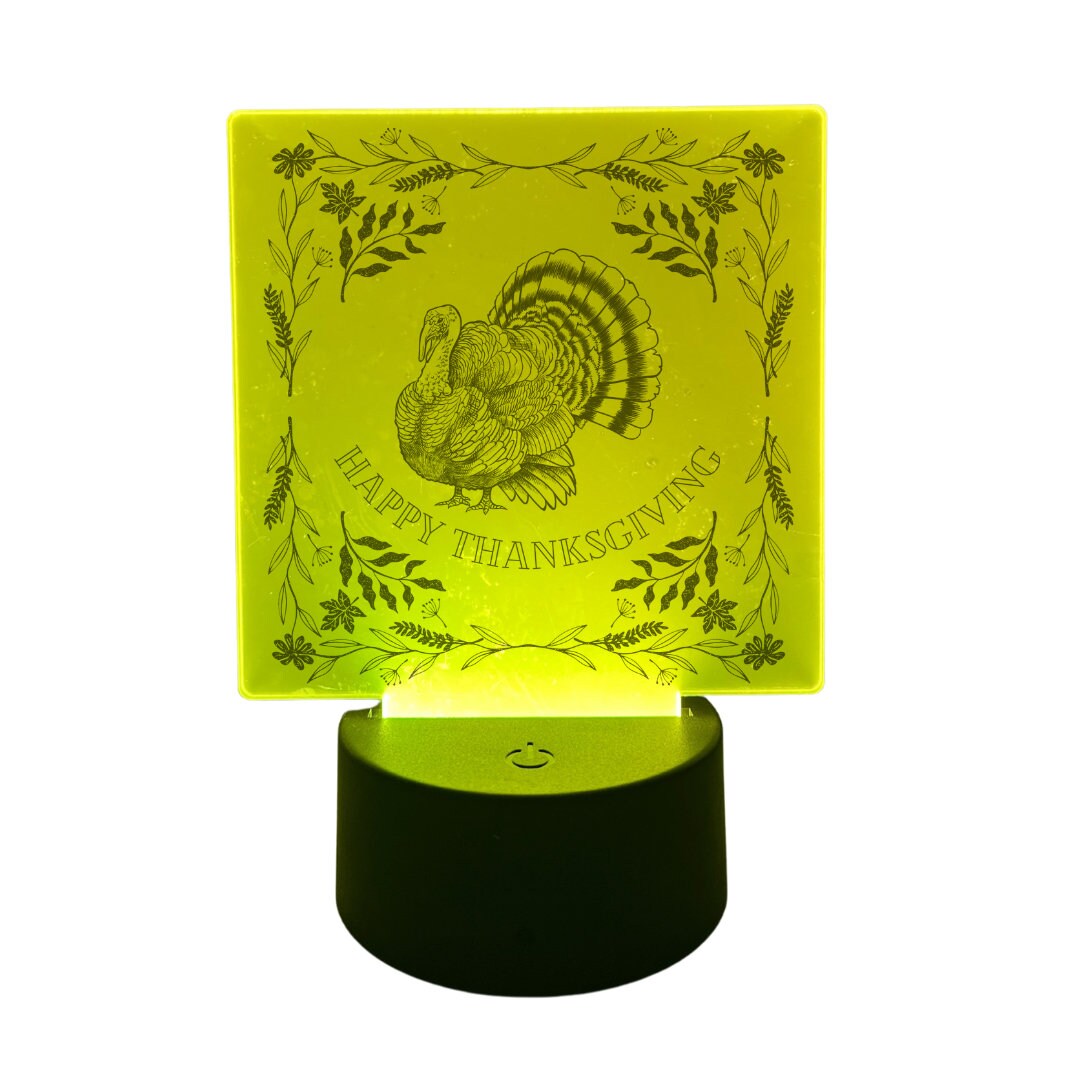 Happy Thanksgiving Turkey LED Lamp - Etsy