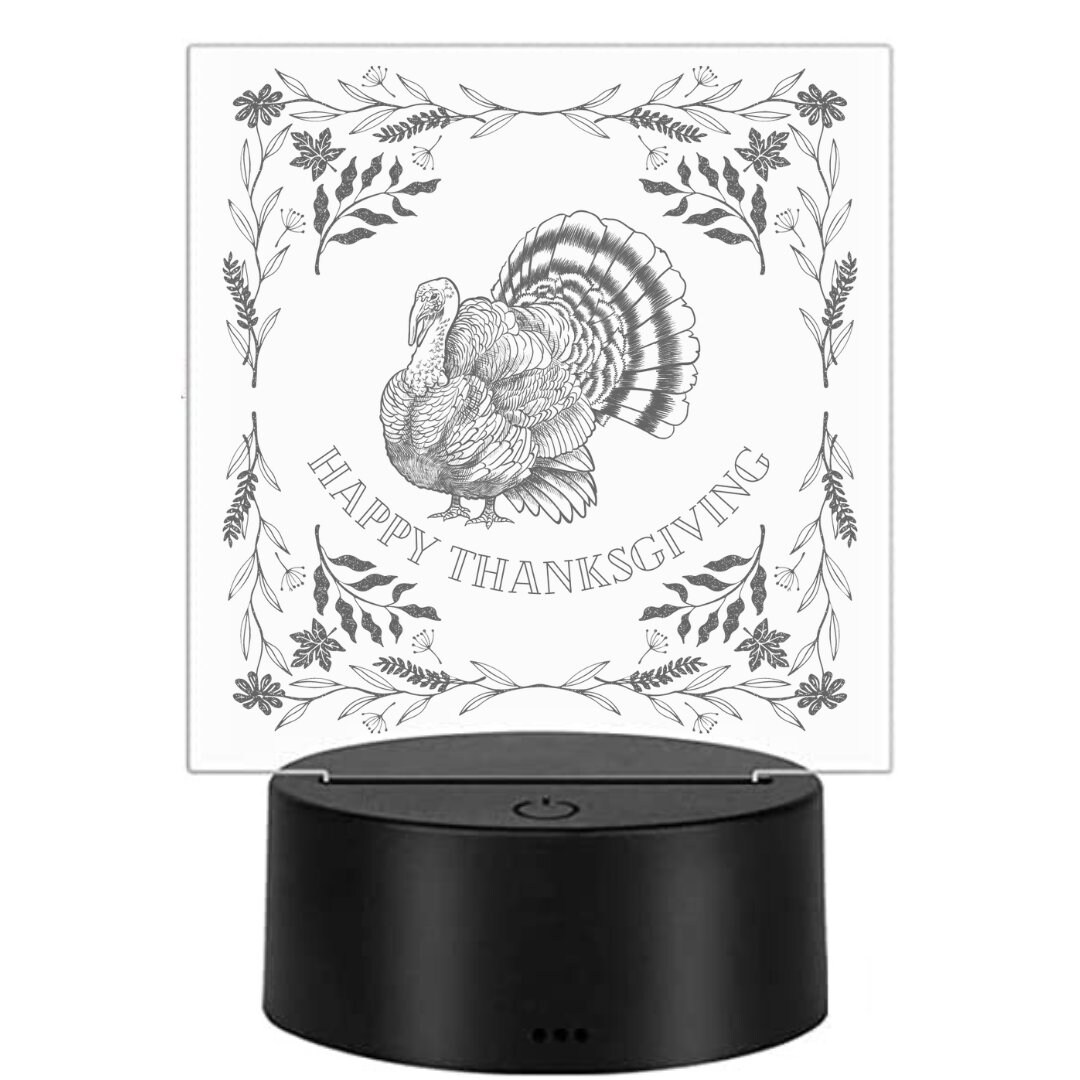 Happy Thanksgiving Turkey LED Interchangeable Lamp Plaque - Etsy