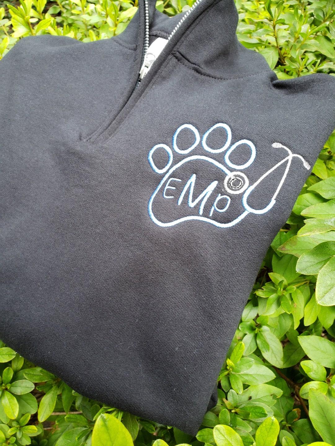 Vet Tech Sweatshirt Jacket, Monogram Pullover, Custom Embroidered Zip ...