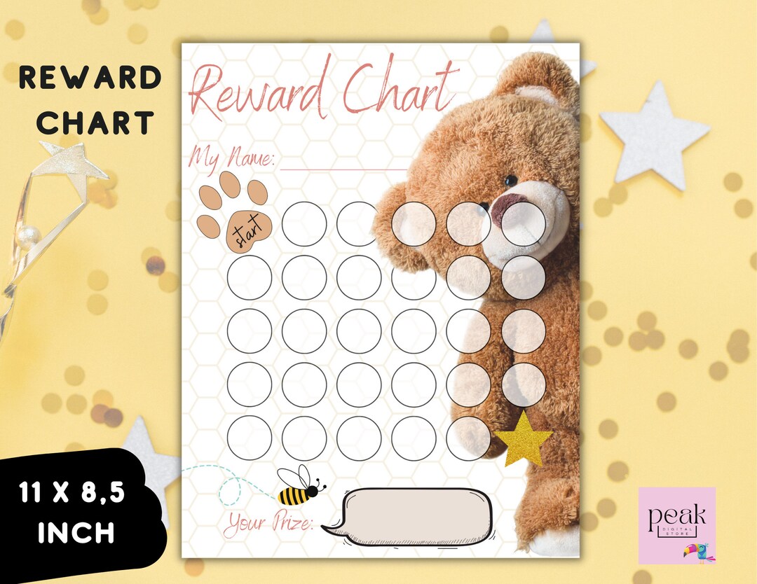 Potty Chart Kids Reward Chart Printable Potty Training Prize - Etsy Norway