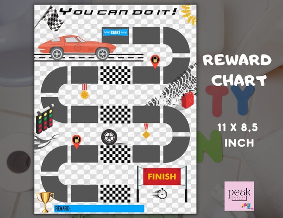 Racecar Reward Chart Routine Chart Race Car Daily Chore, 42% OFF